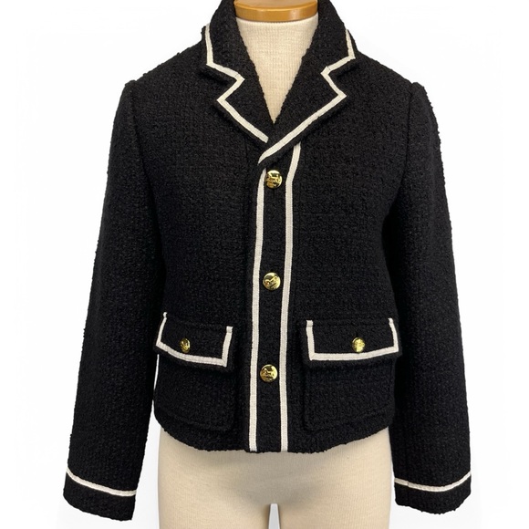 Celine | Jackets & Coats | Celine Wool Boucle Cropped Vintage Jacket ...